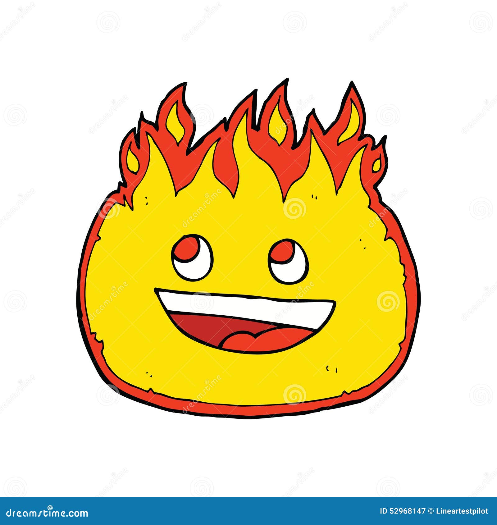 Cartoon happy fire stock illustration. Illustration of happy - 52968147