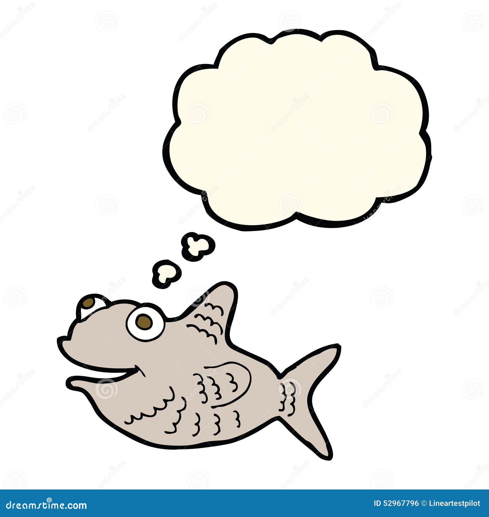 Cartoon Happy Fish with Thought Bubble Stock Illustration ...