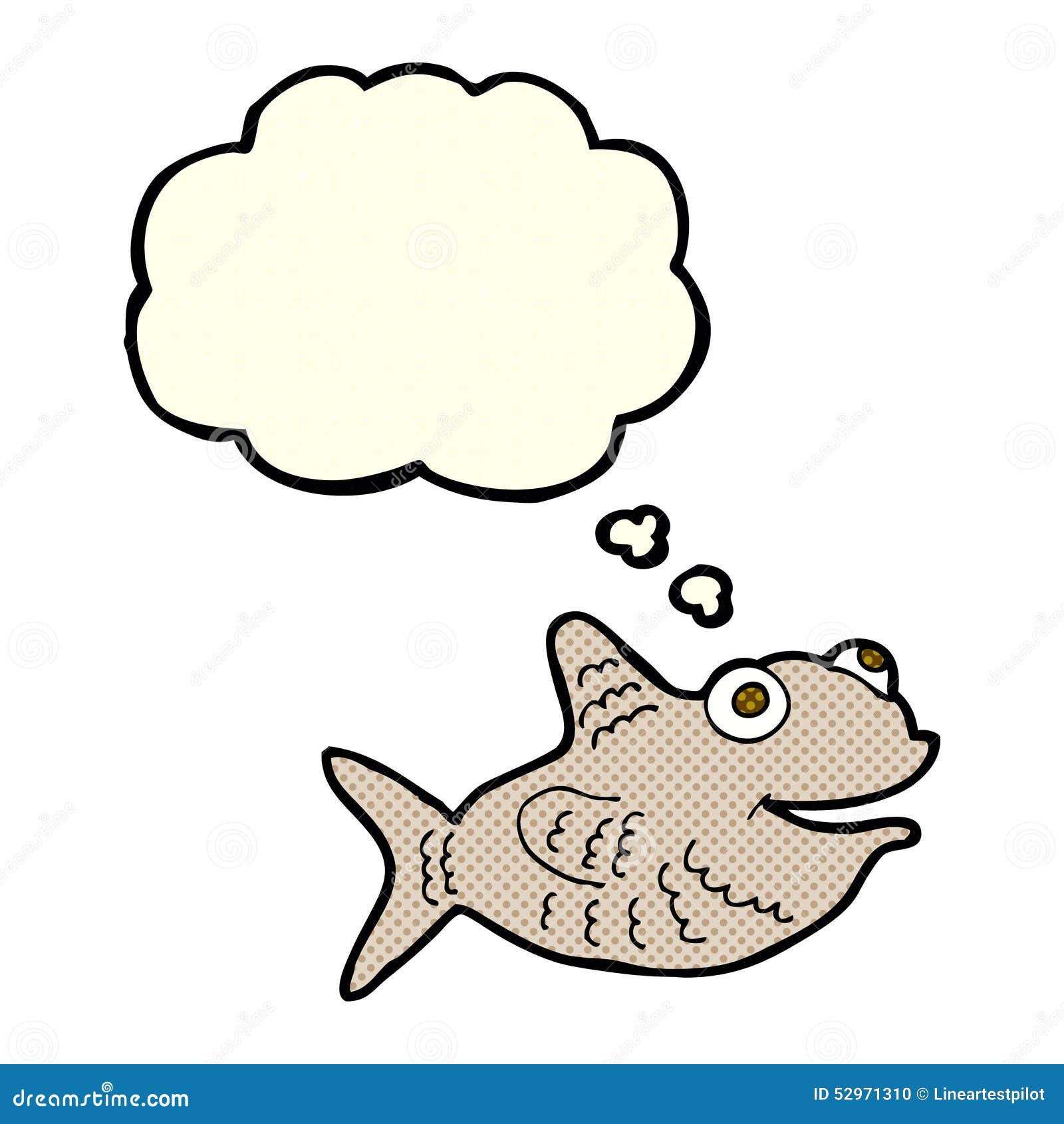 Cartoon Happy Fish with Thought Bubble Stock Illustration ...