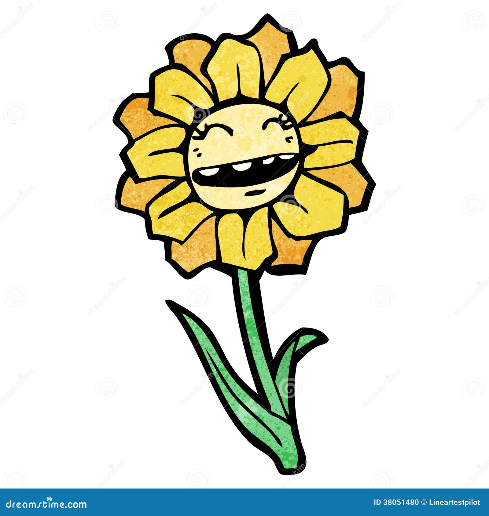 Cartoon happy flower stock vector. Illustration of texture - 38051480