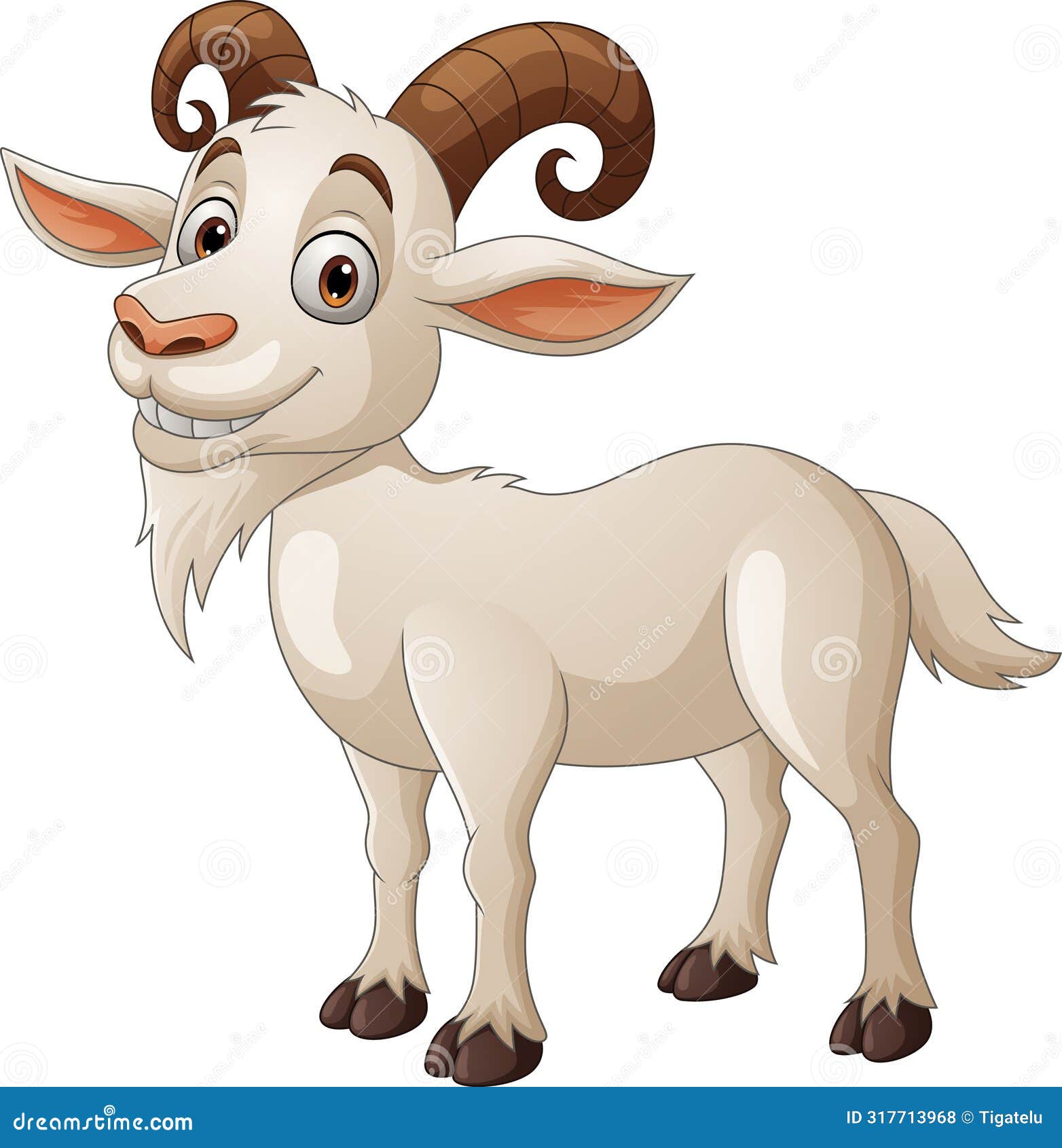 Happy Goat 3d Cartoon Character - Pixar-style White Background Hd Stock ...