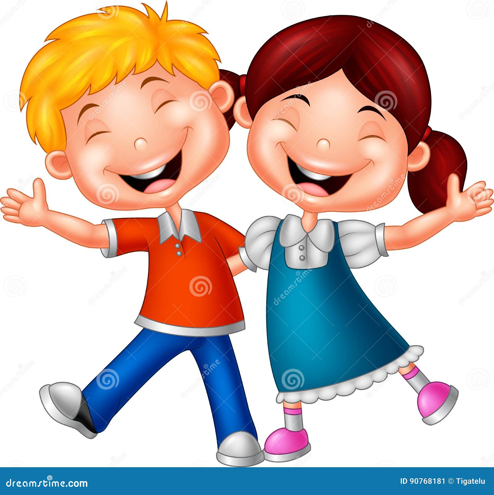 Cartoon happy kids stock vector. Illustration of naive - 90768181
