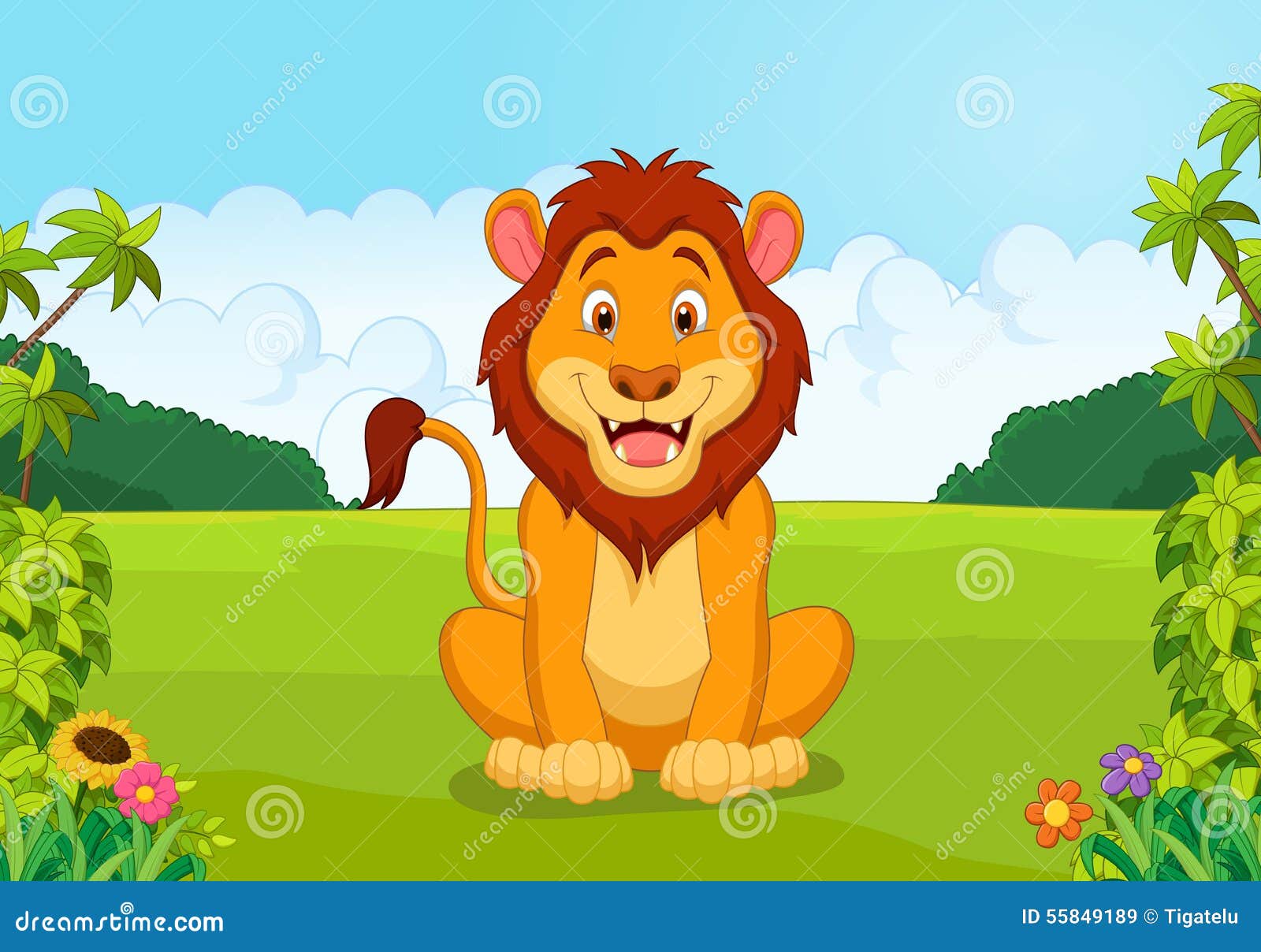 Cartoon Happy Lion Stock Vector - Image: 55849189