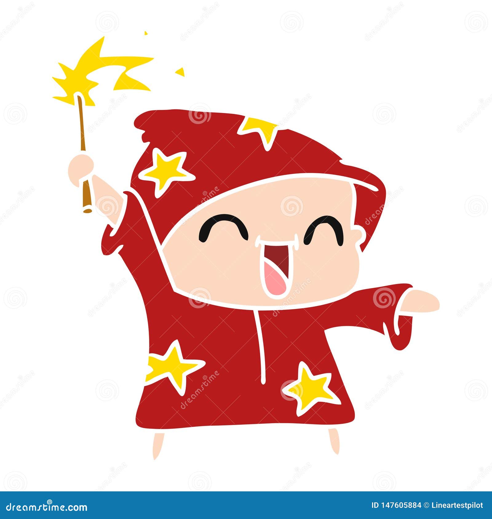 Cartoon of a Happy Little Wizard Stock Vector - Illustration of wizard ...