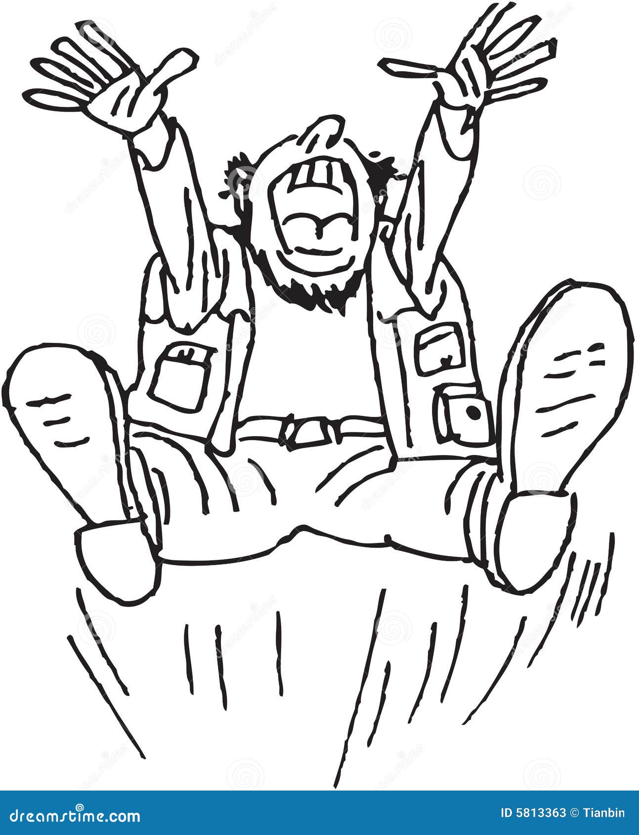 Cartoon happy man stock vector. Illustration of celebration - 5813363