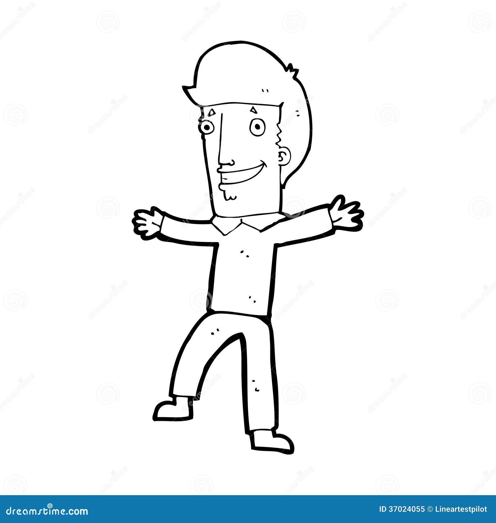 Cartoon happy man stock illustration. Illustration of funny - 37024055