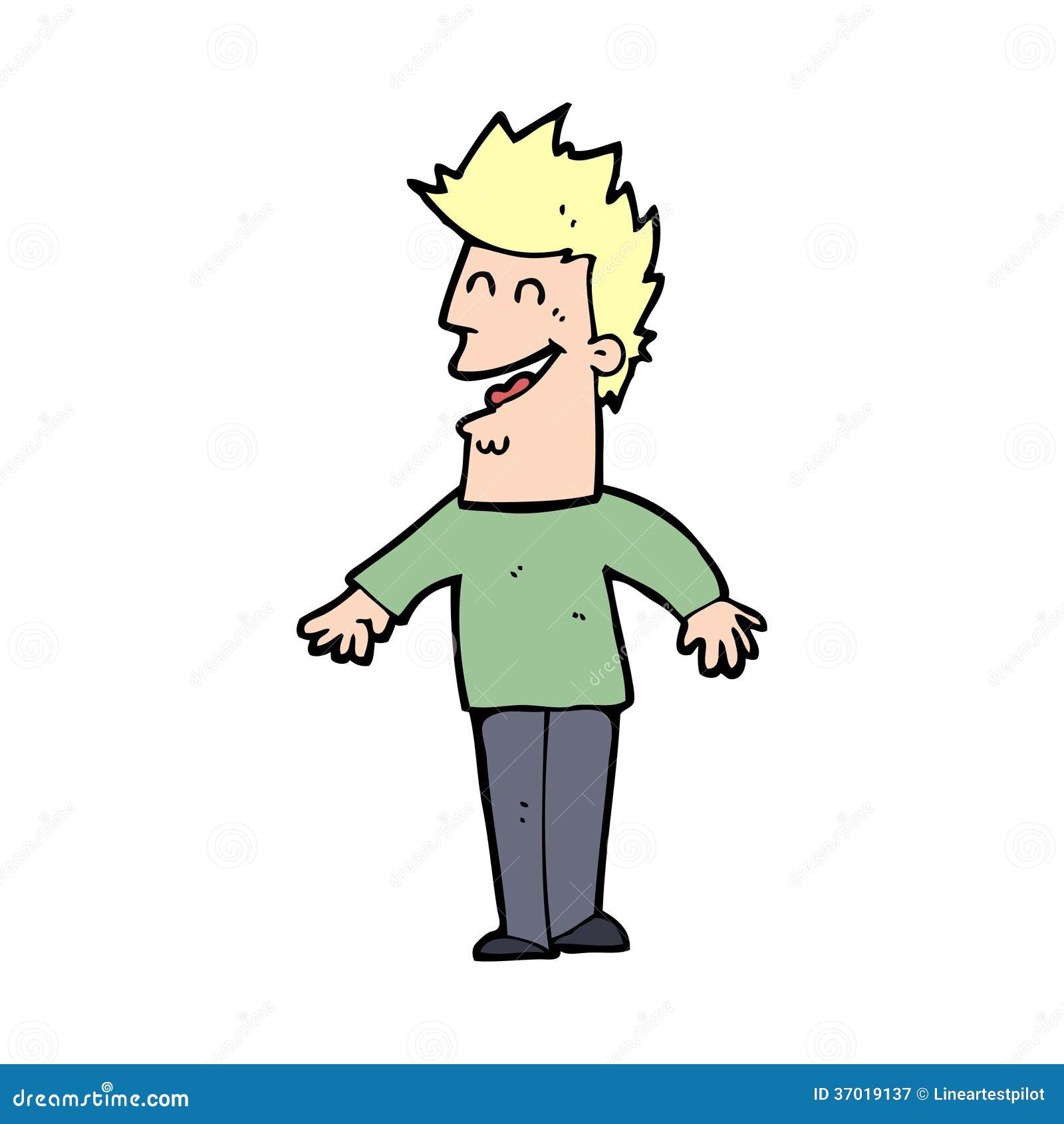 Cartoon happy man stock vector. Illustration of drawn - 37019137