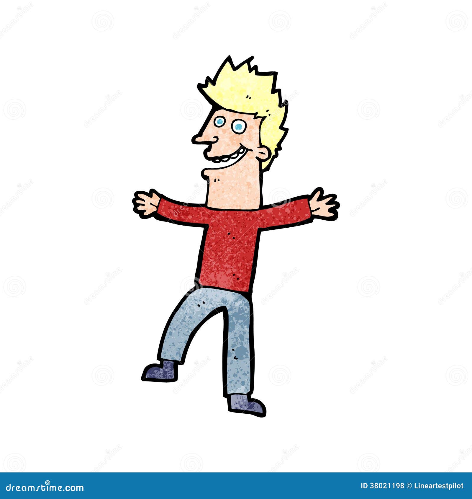 Cartoon happy man stock vector. Illustration of crazy - 38021198