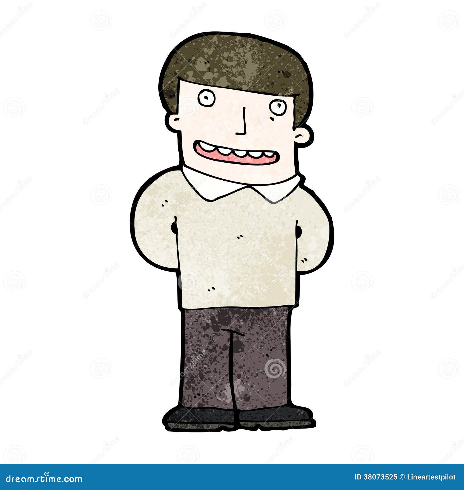 Cartoon happy man stock vector. Illustration of grinning - 38073525