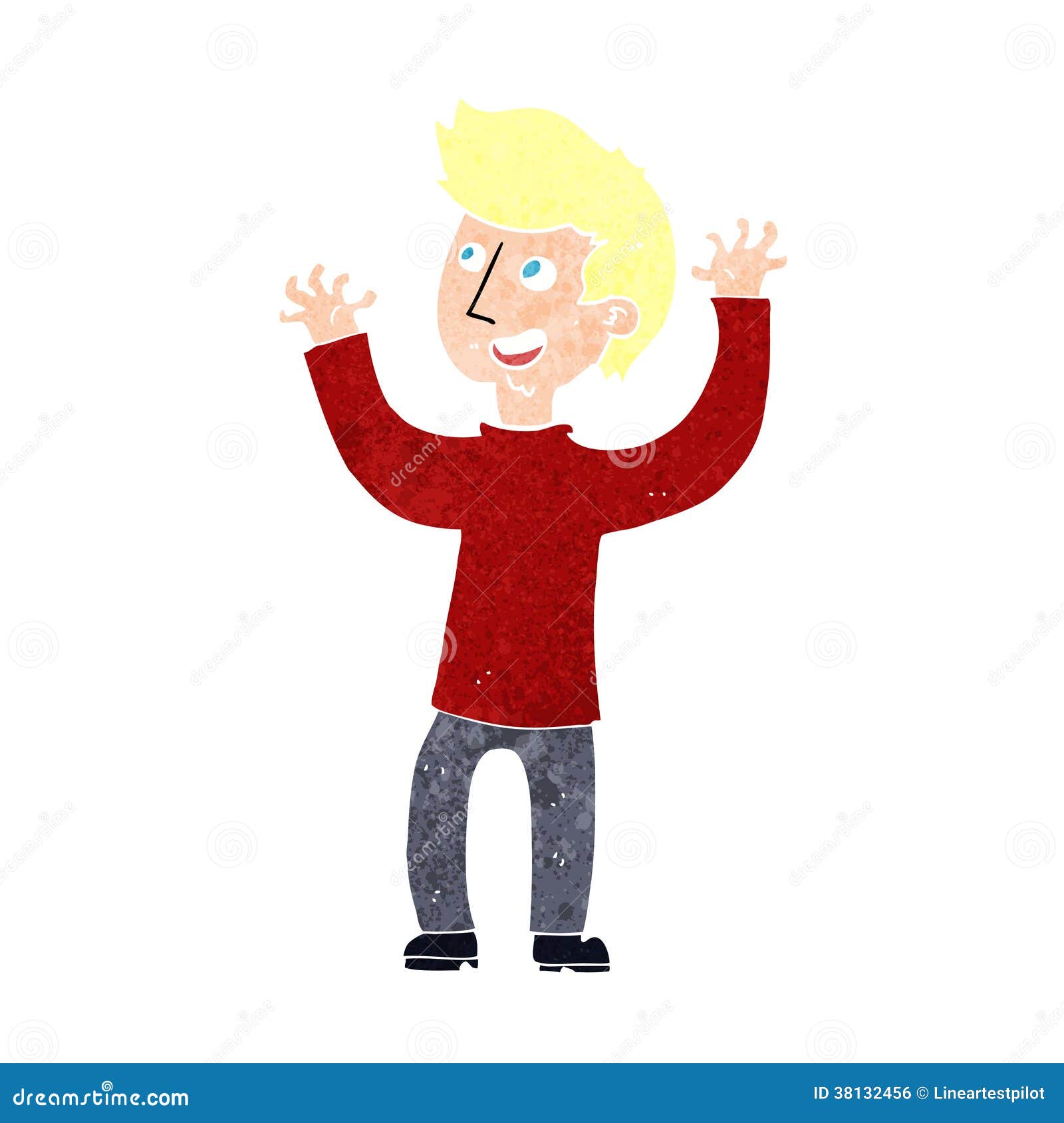 Cartoon happy man stock illustration. Illustration of retro - 38132456