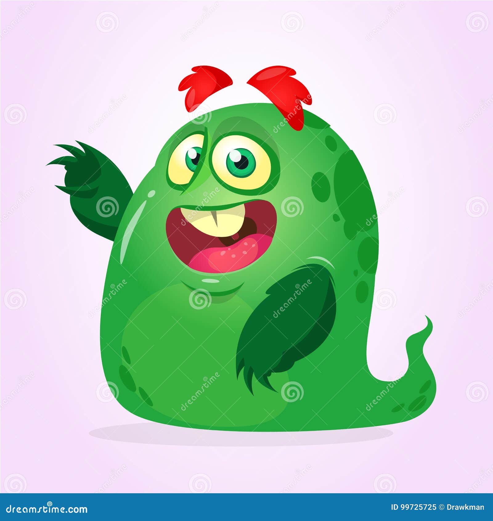 Monster Alien Set Of Cards Vector Illustration. Cartoon Monstrous ...