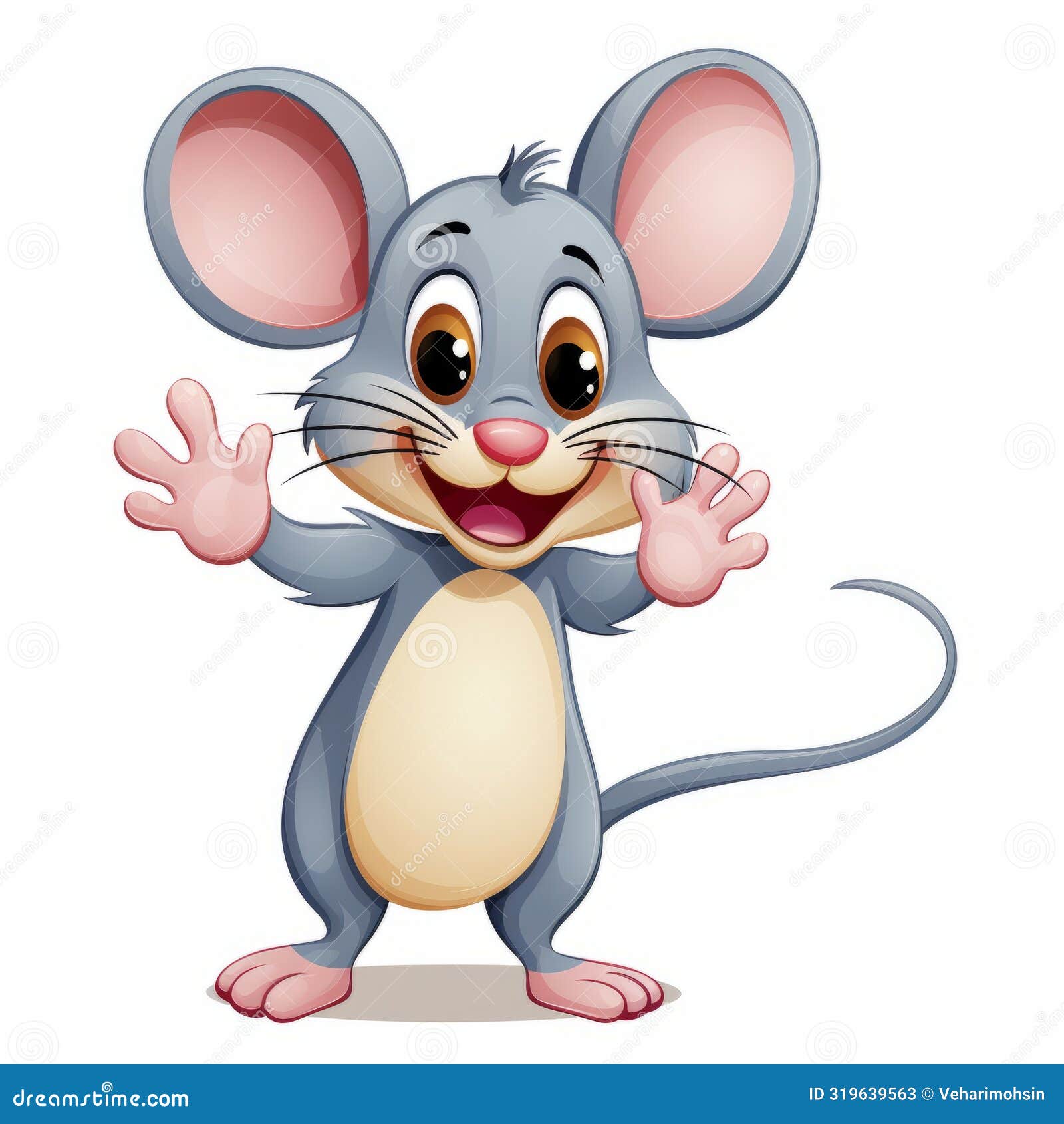 Cartoon Happy Mouse Waving, Vector Illustration Stock Illustration ... Cartoon Happy Mouse Waving, Vector Illustration Stock Illustration ...