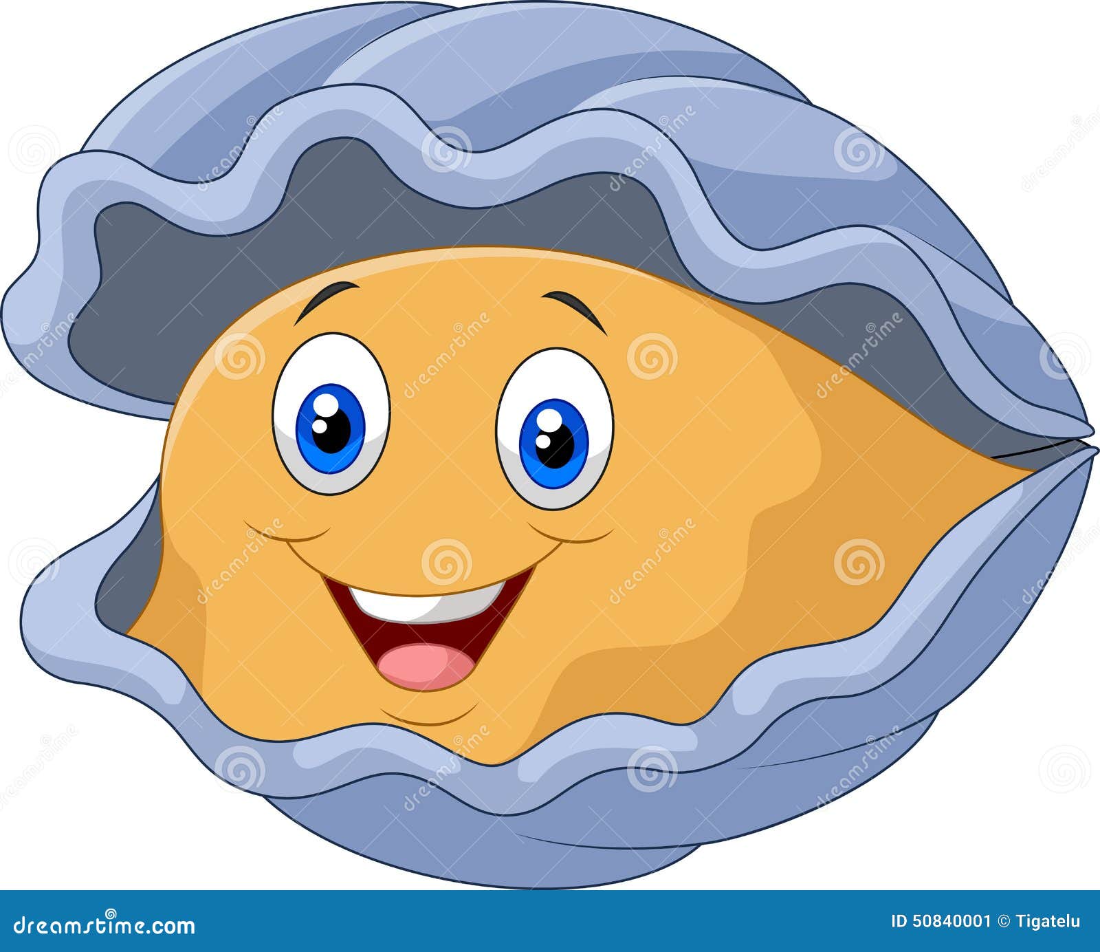 Cartoon happy oyster stock vector. Illustration of seashell - 50840001