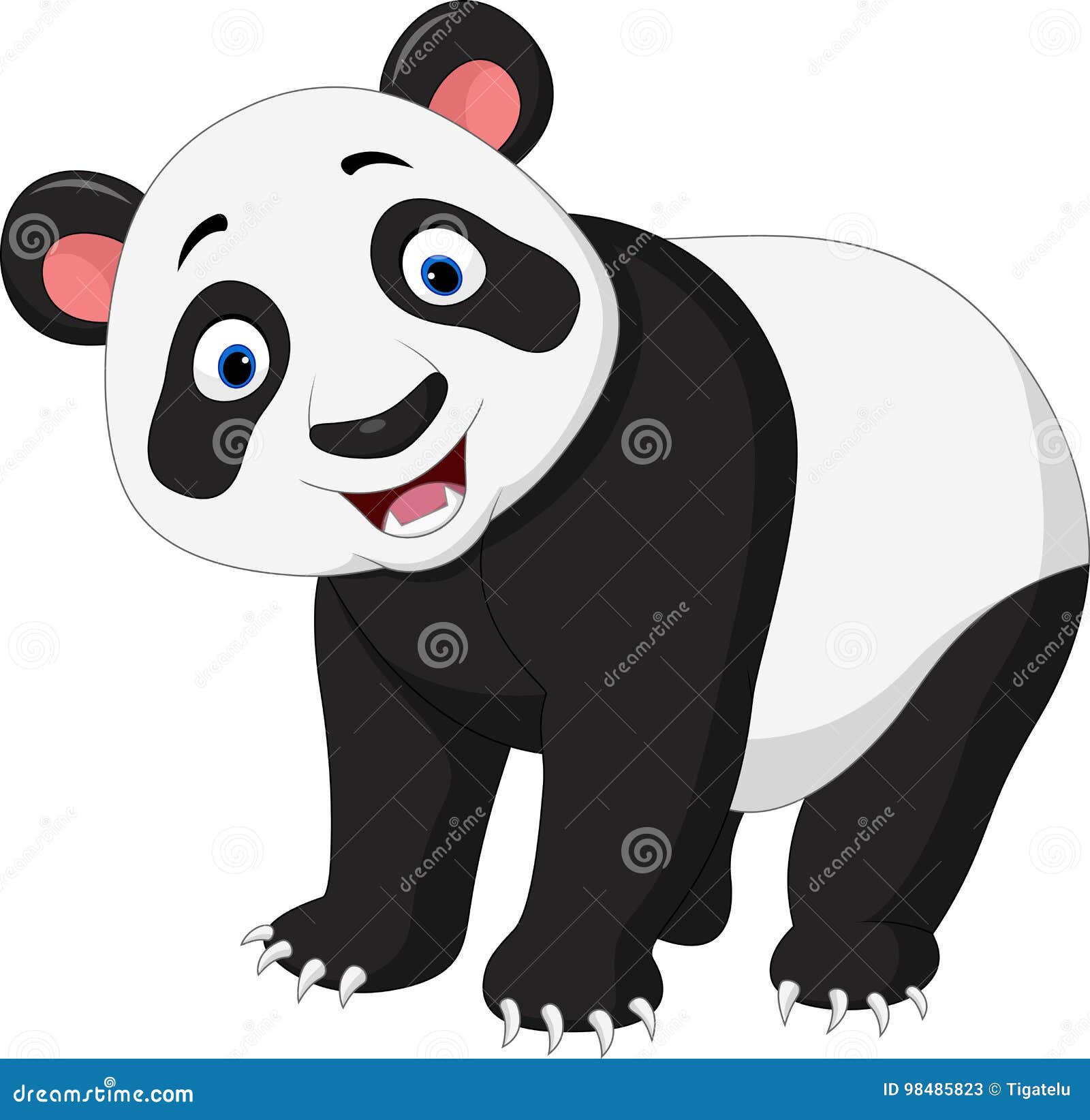 Cartoon happy panda stock vector. Illustration of panda - 98485823