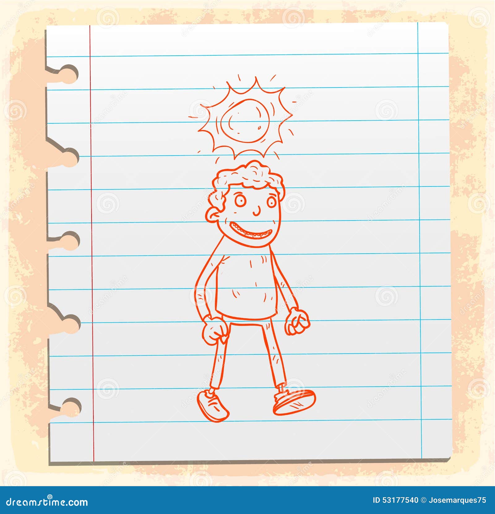 Cartoon Happy on Paper Note, Vector Illustration Stock Vector ...