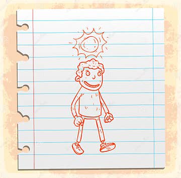 Cartoon Happy on Paper Note, Vector Illustration Stock Vector ...