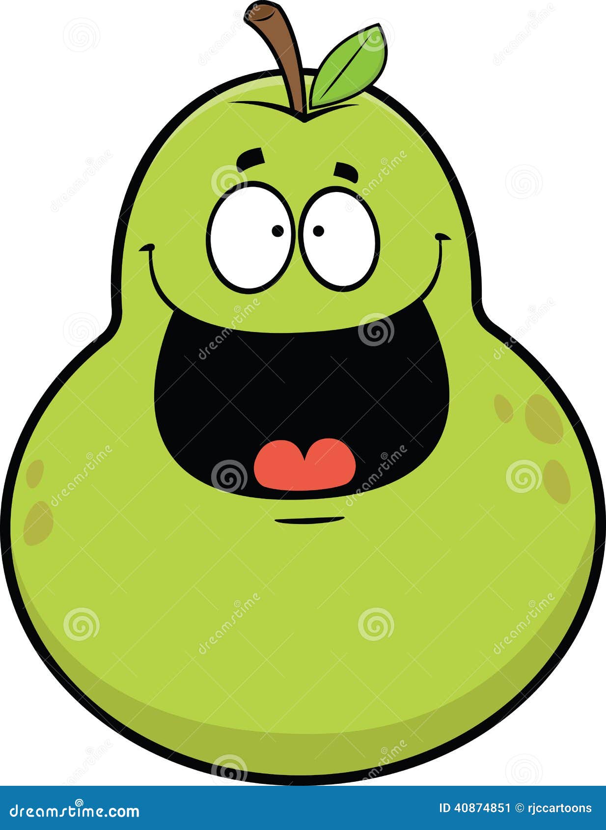 Cartoon Happy Pear stock vector. Illustration of happy - 40874851