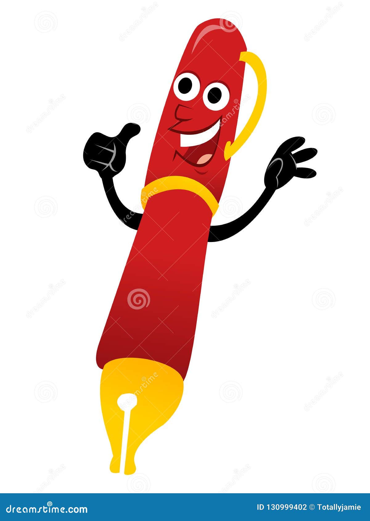 Cartoon Happy Pen Character Stock Vector - Illustration of character ...