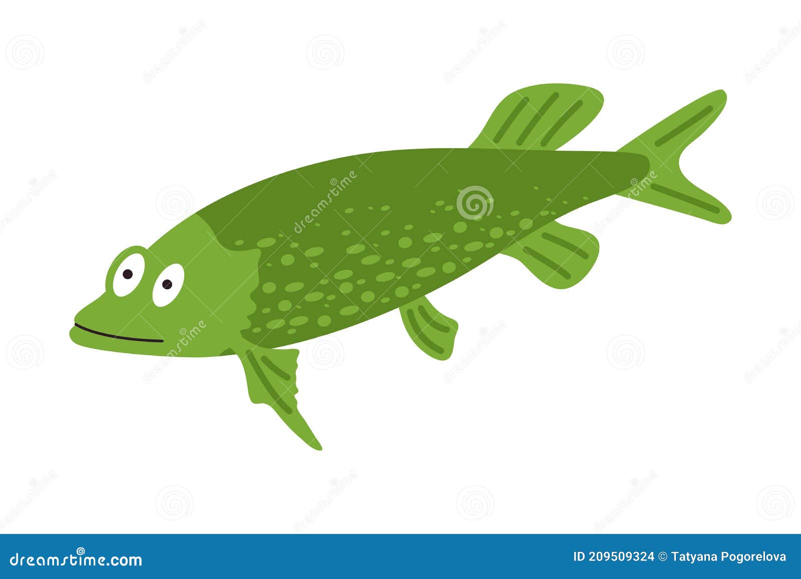 Pike. Vector Illustration Of A Jumping Fish. Fishing Logo. Angry Fish ...