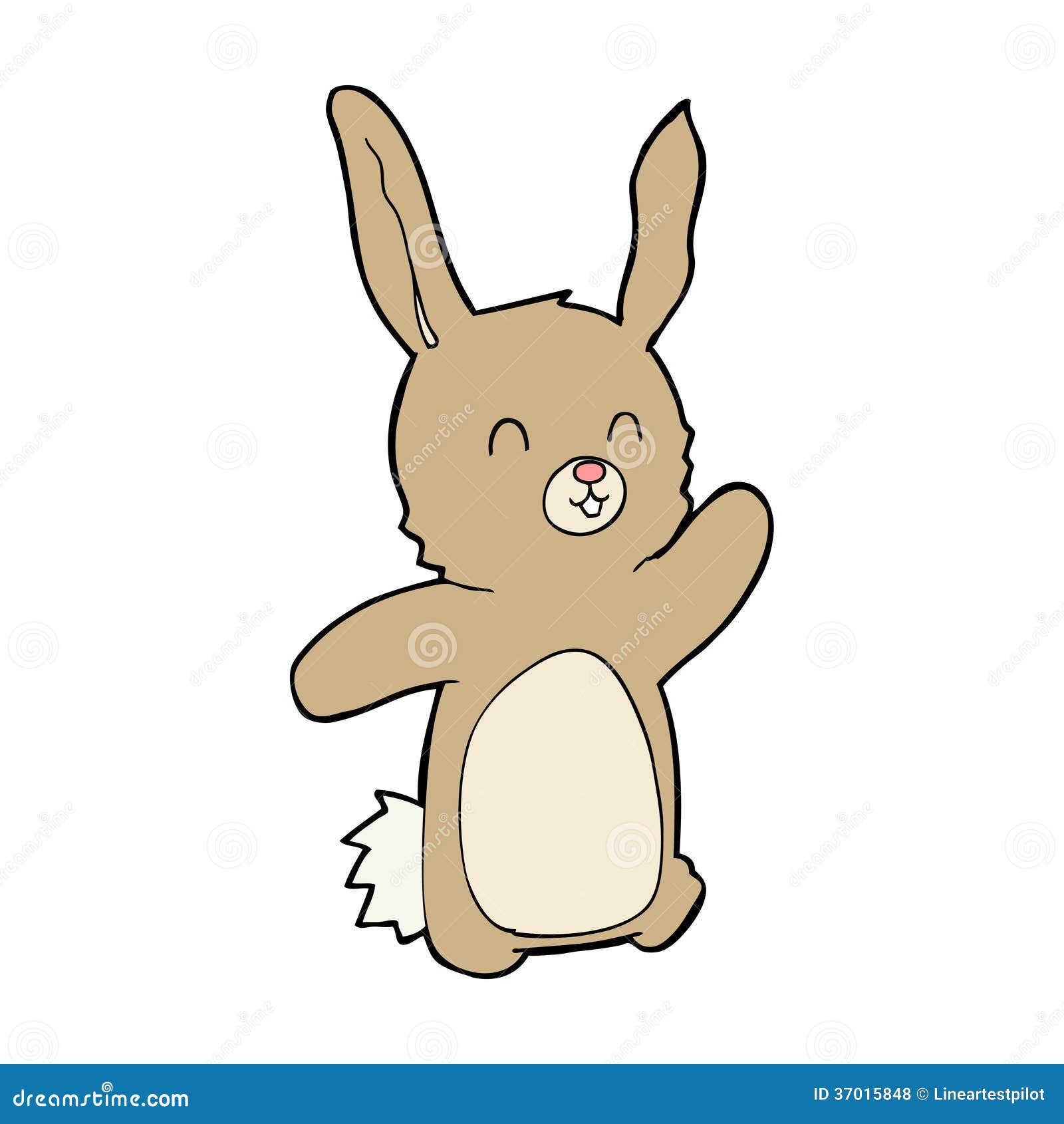 Cartoon happy rabbit stock vector. Illustration of cartoon - 37015848