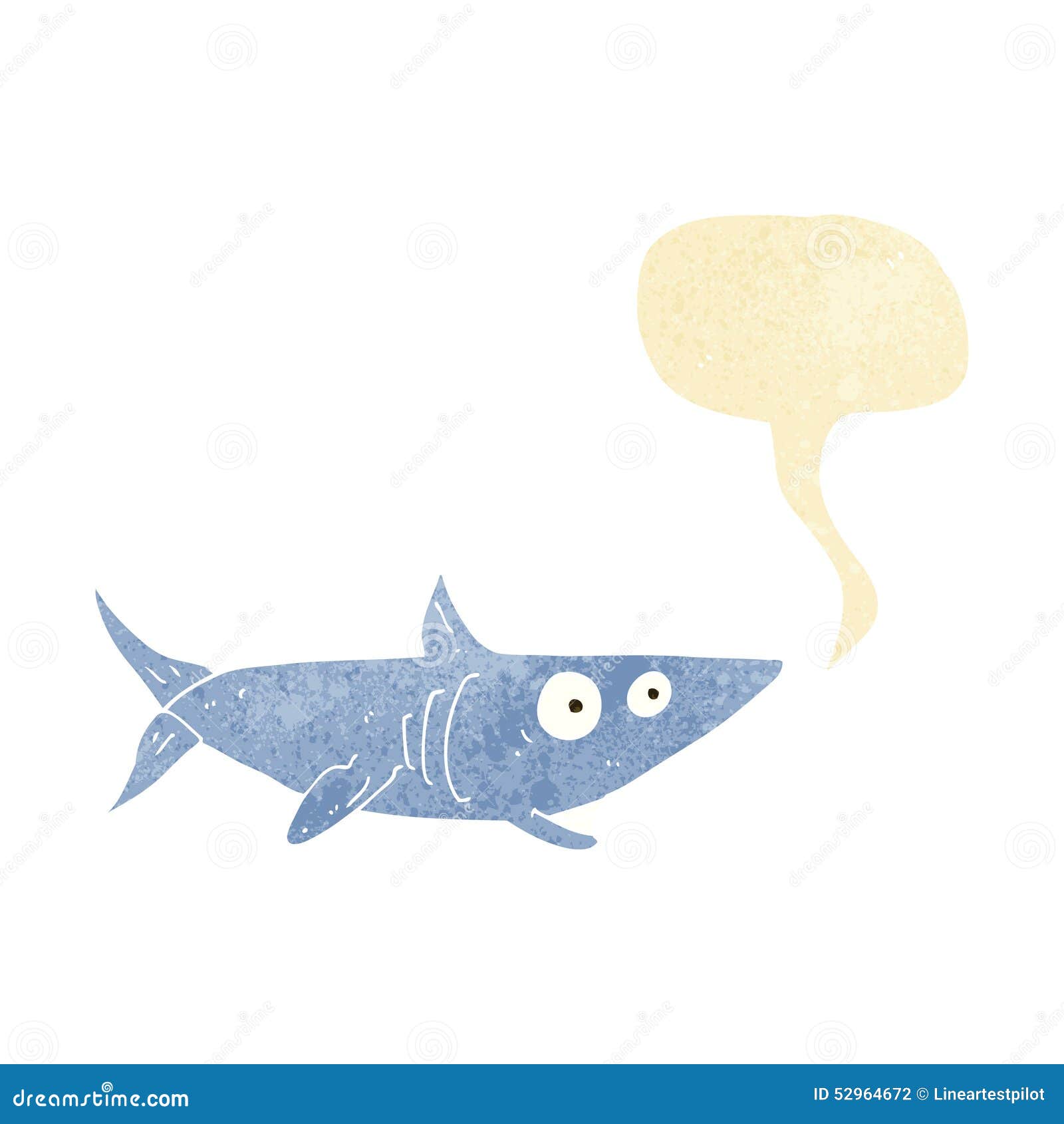 Cartoon Happy Shark with Speech Bubble Stock Illustration ...