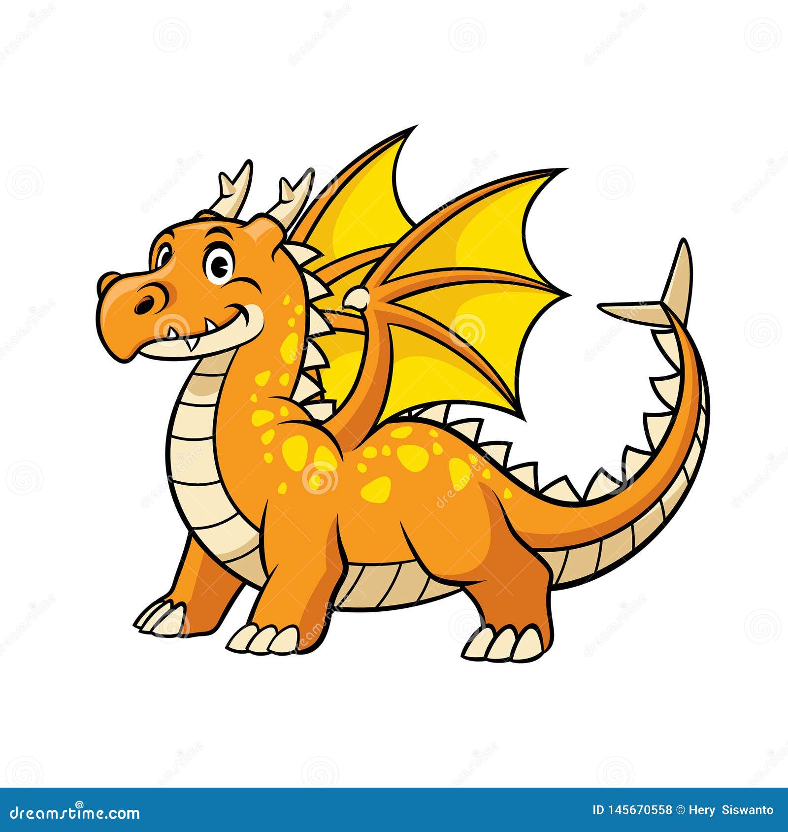Cartoon of Happy Smiling Dragon Stock Vector - Illustration of graphic ...