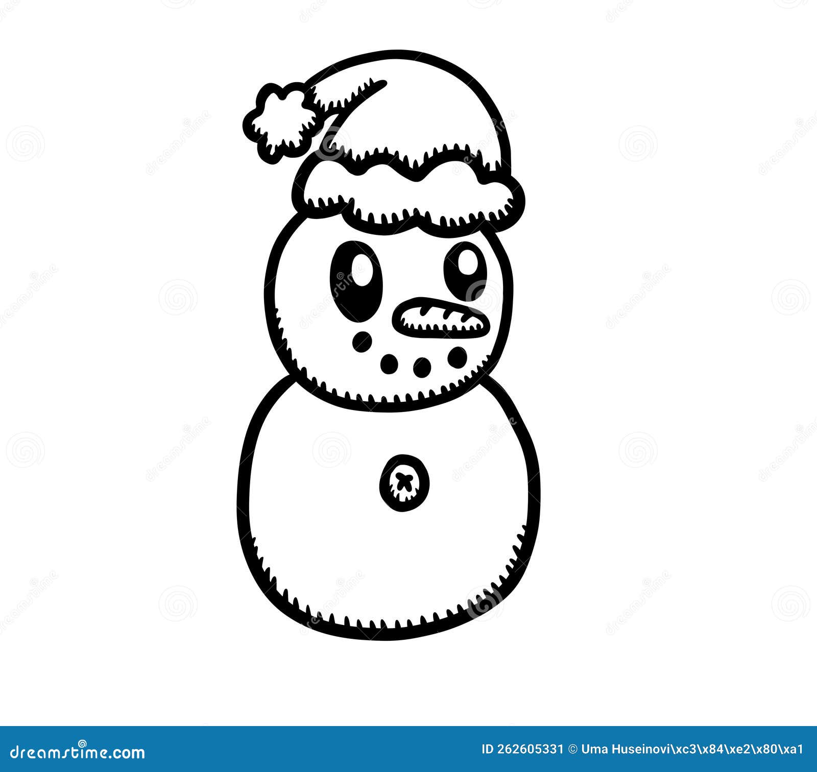 Cartoon Happy Snowman Doodle Stock Illustration - Illustration of ...