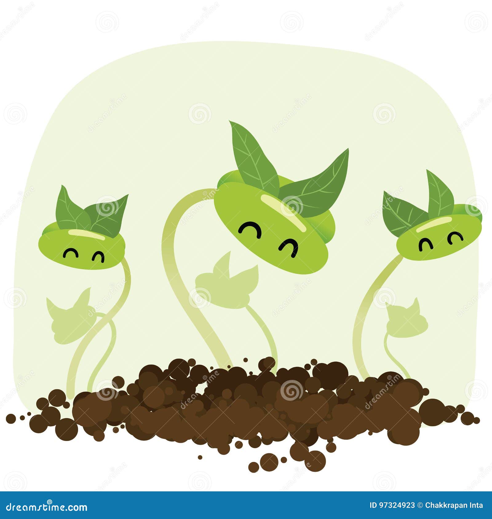 Cartoon happy sprout stock vector. Illustration of nature - 97324923