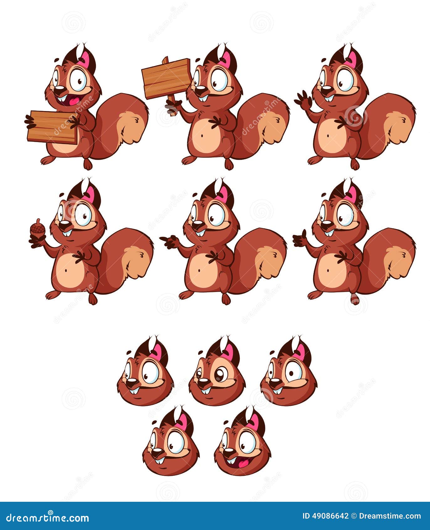 Cartoon Happy Squirrel Mascot Stock Illustration - Illustration of ...