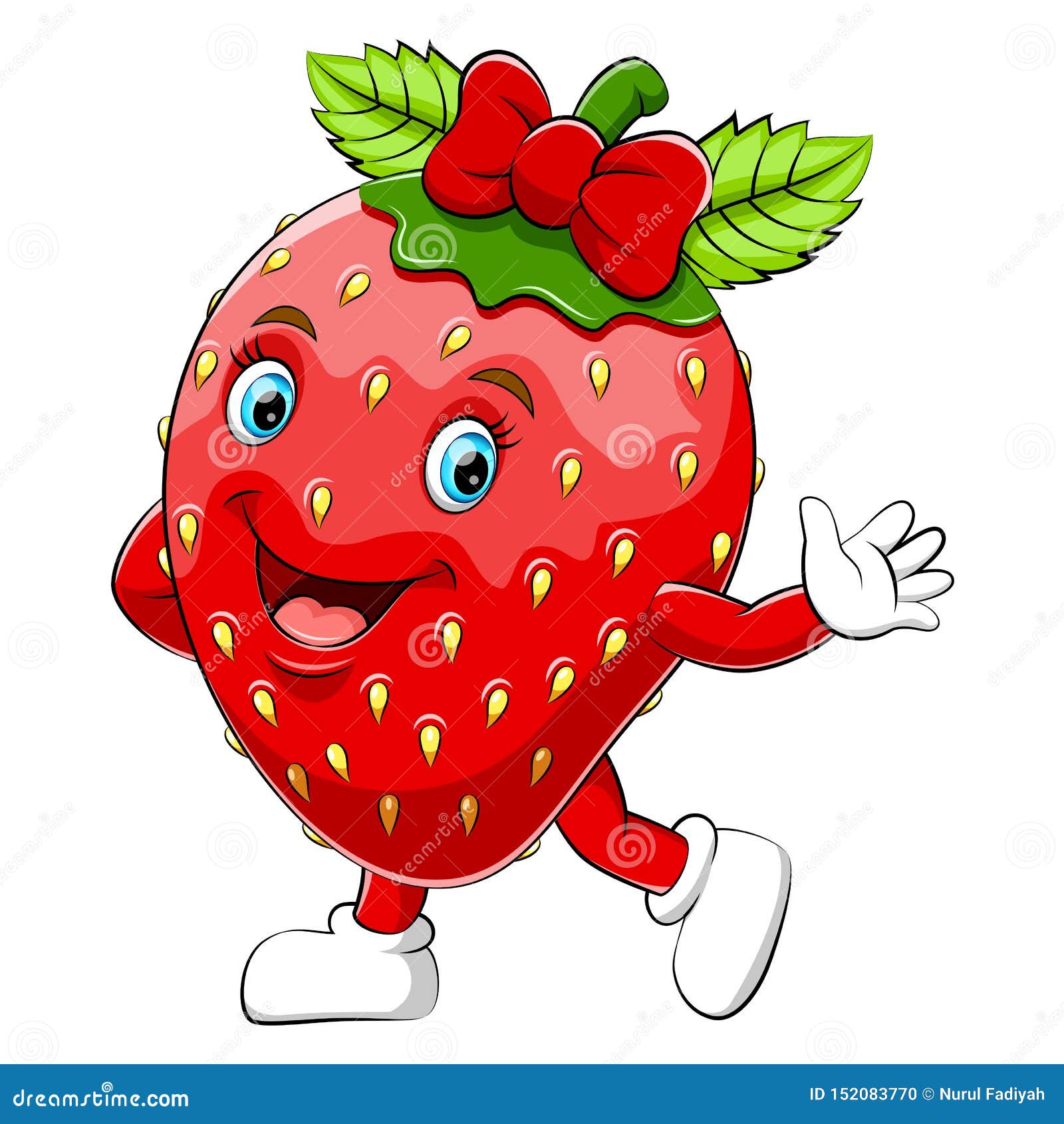 A Cartoon Happy Strawberry Character Stock Vector Illustration Of Isolated Graphic 152083770