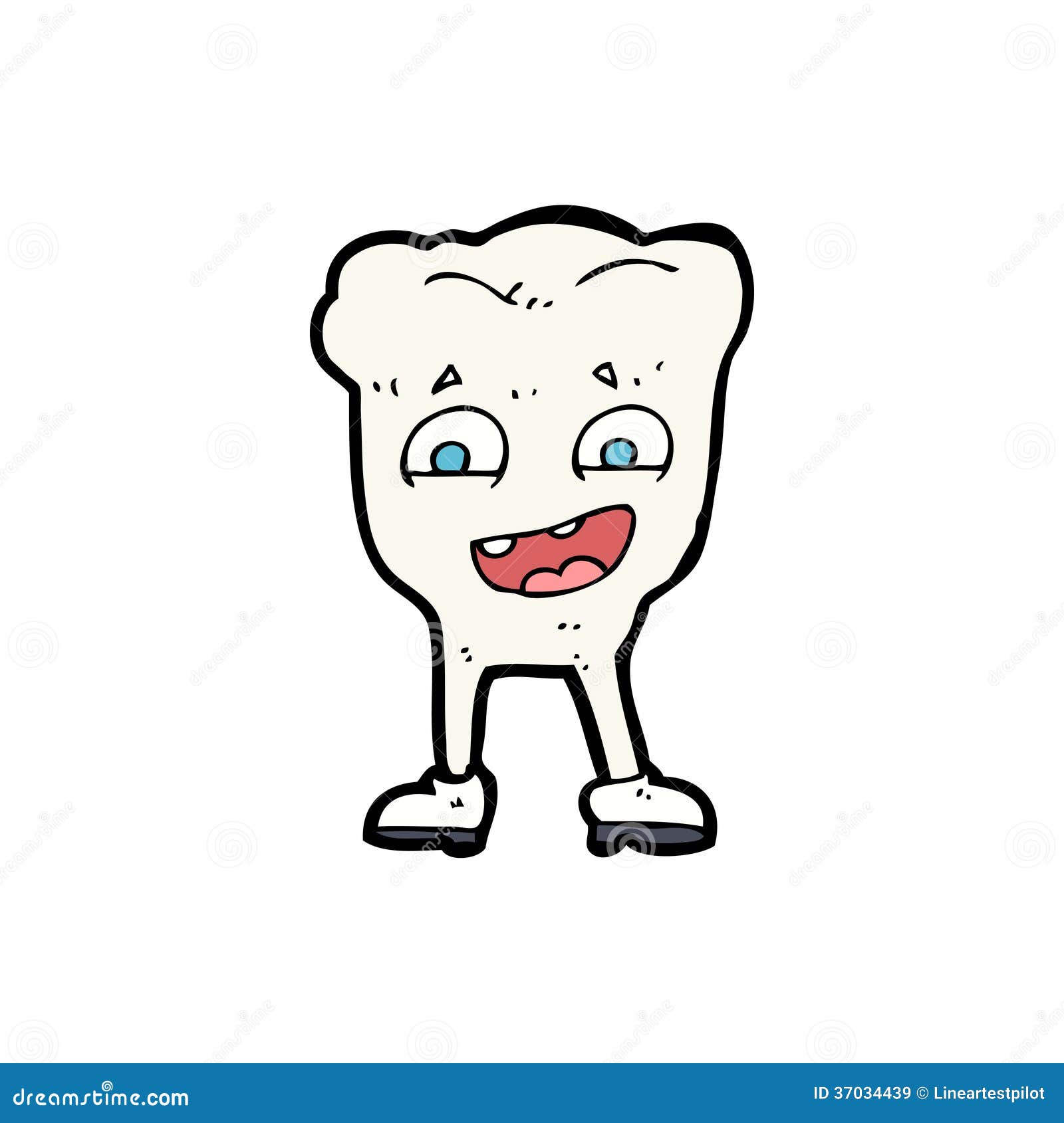 Cartoon happy tooth stock vector. Illustration of drawn - 37034439