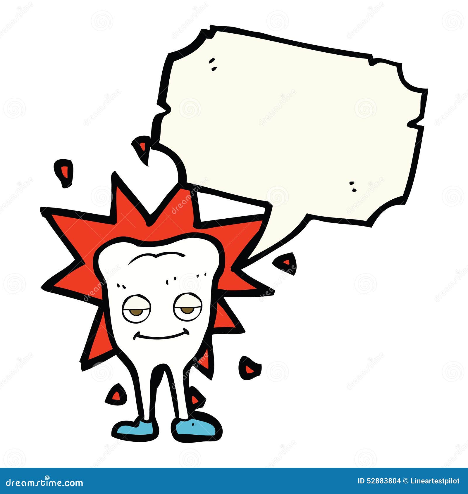 Cartoon Happy Tooth with Speech Bubble Stock Illustration ...