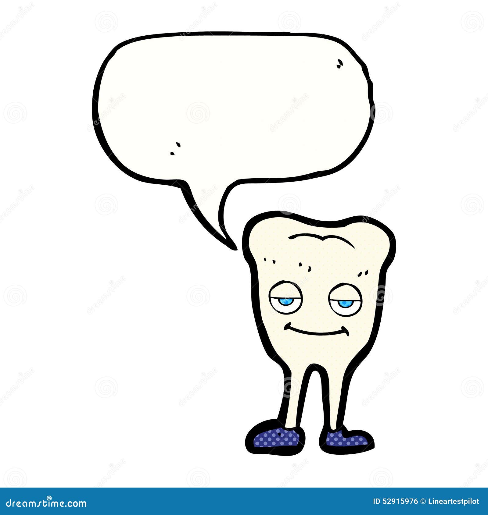 Cartoon Happy Tooth with Speech Bubble Stock Illustration ...