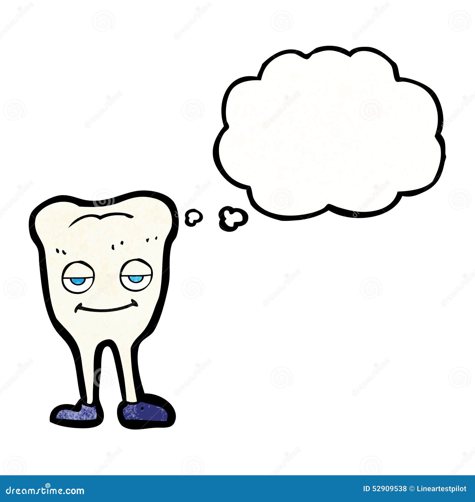 Cartoon Happy Tooth with Thought Bubble Stock Illustration ...