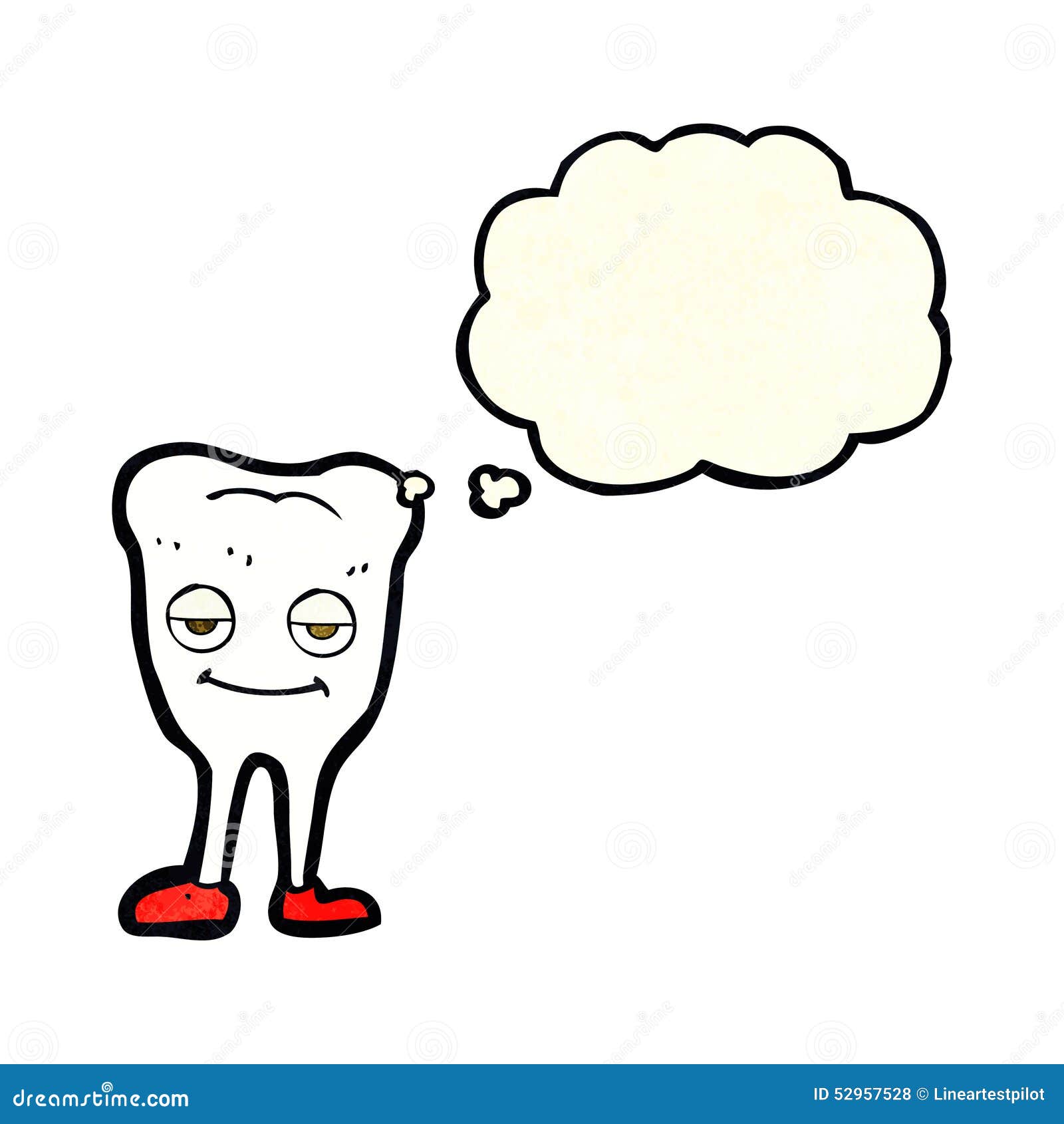 Cartoon Happy Tooth with Thought Bubble Stock Illustration ...