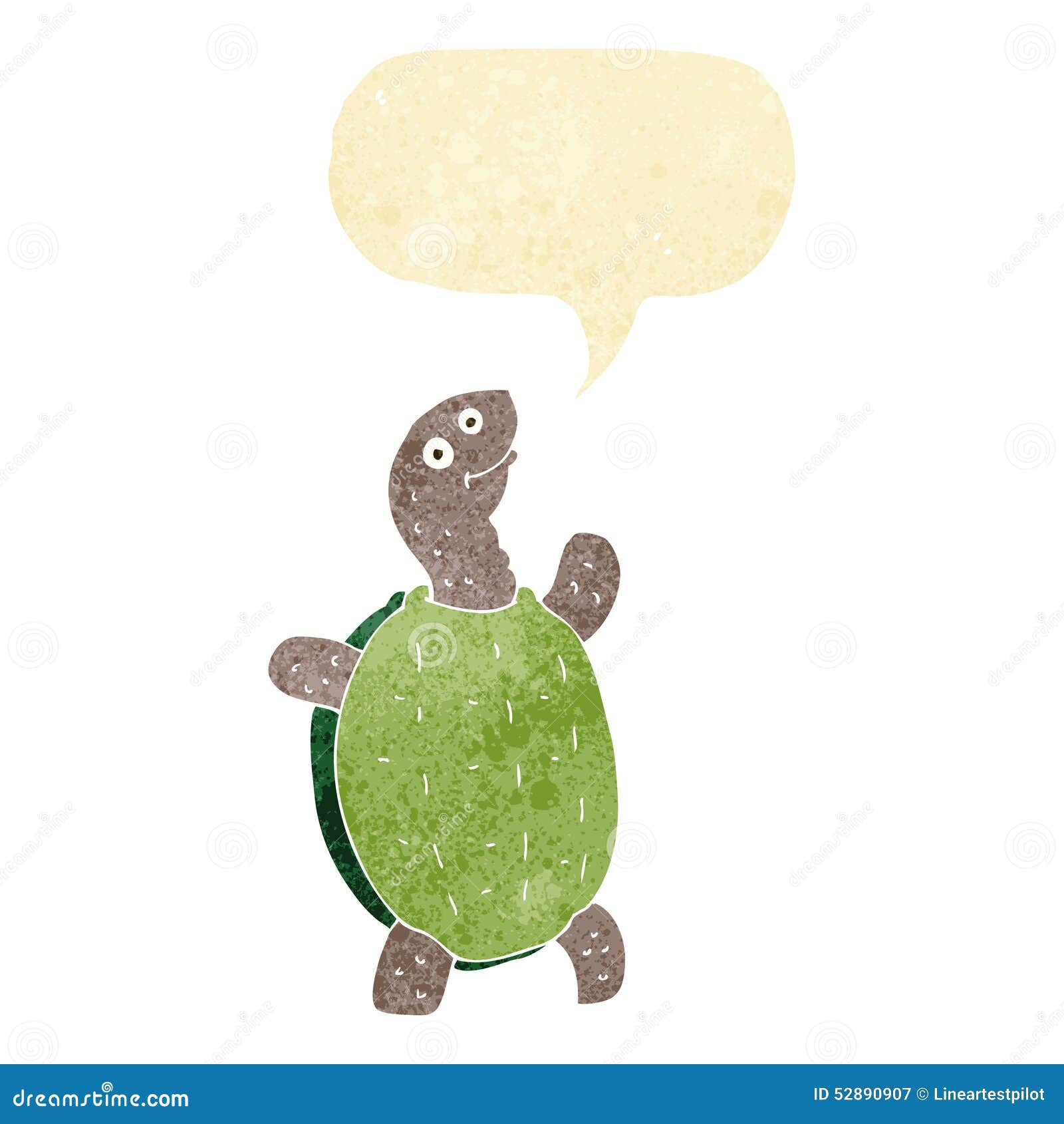 Cartoon Happy Turtle with Speech Bubble Stock Illustration ...
