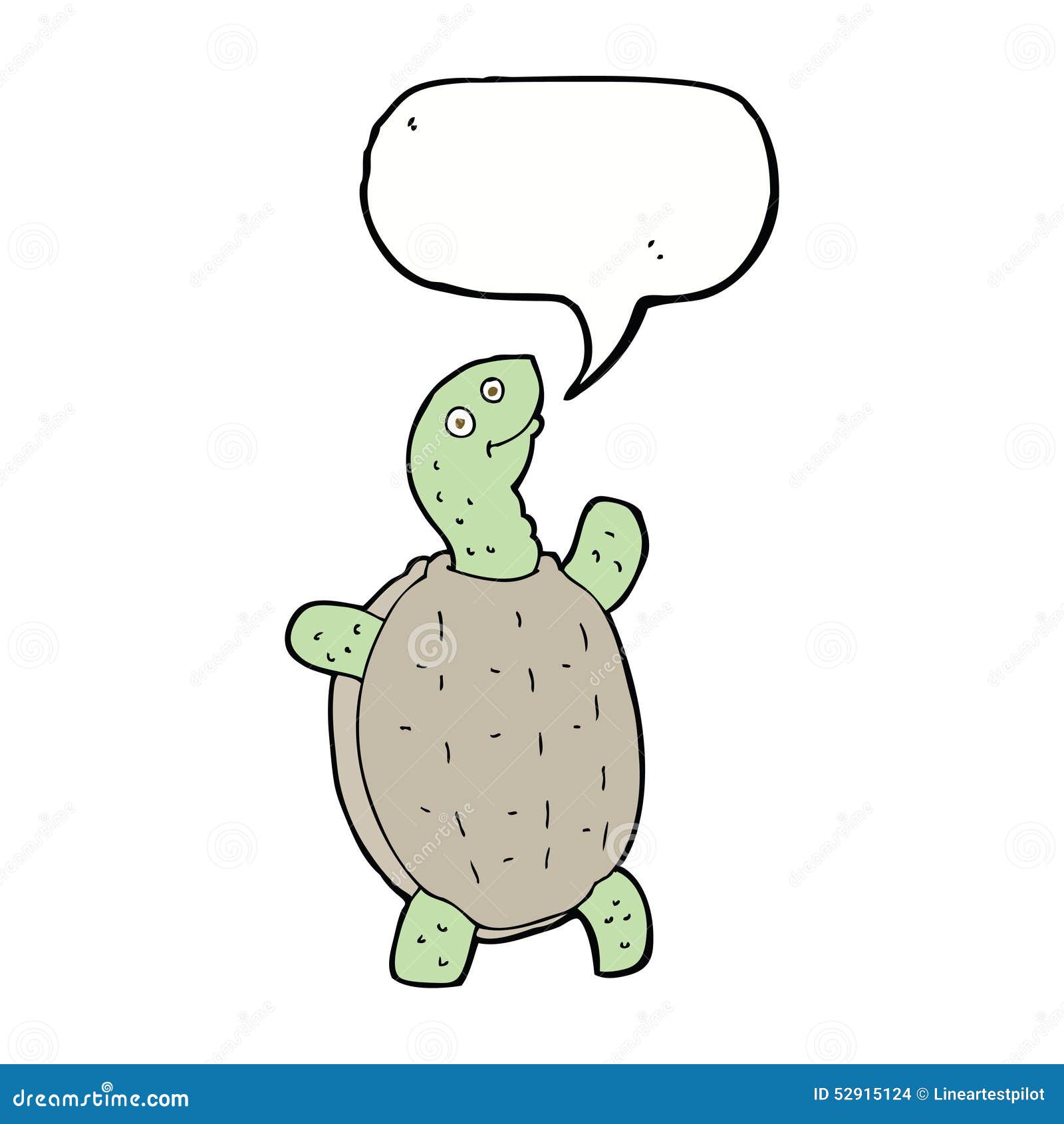 Cartoon Happy Turtle with Speech Bubble Stock Illustration ...