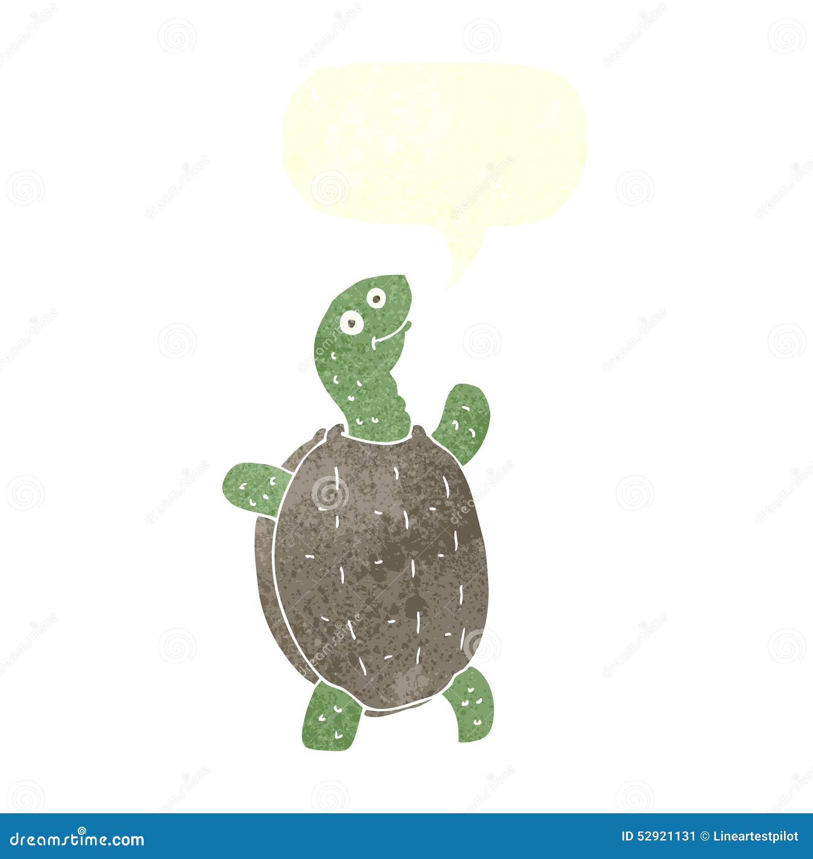 Cartoon Happy Turtle with Speech Bubble Stock Illustration ...