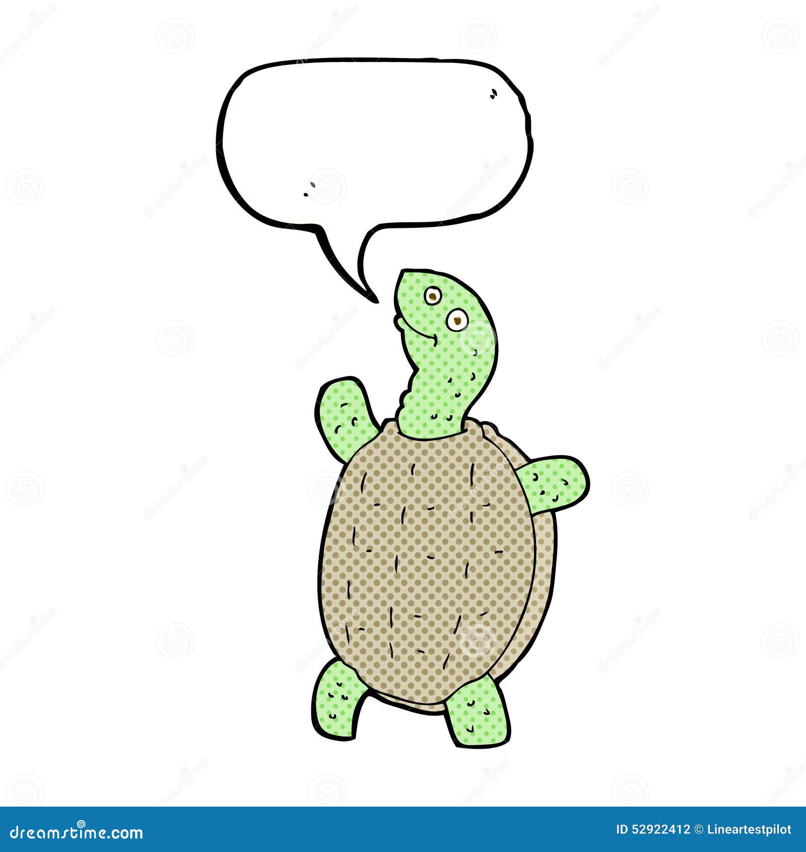 Cartoon Happy Turtle with Speech Bubble Stock Illustration ...