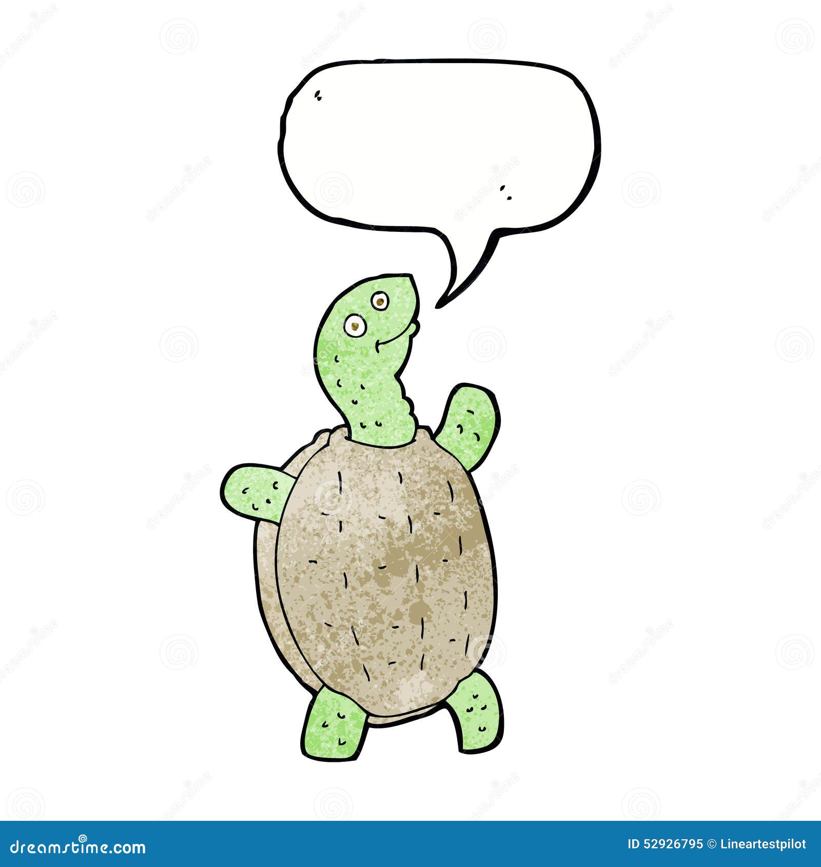 Cartoon Happy Turtle with Speech Bubble Stock Illustration ...