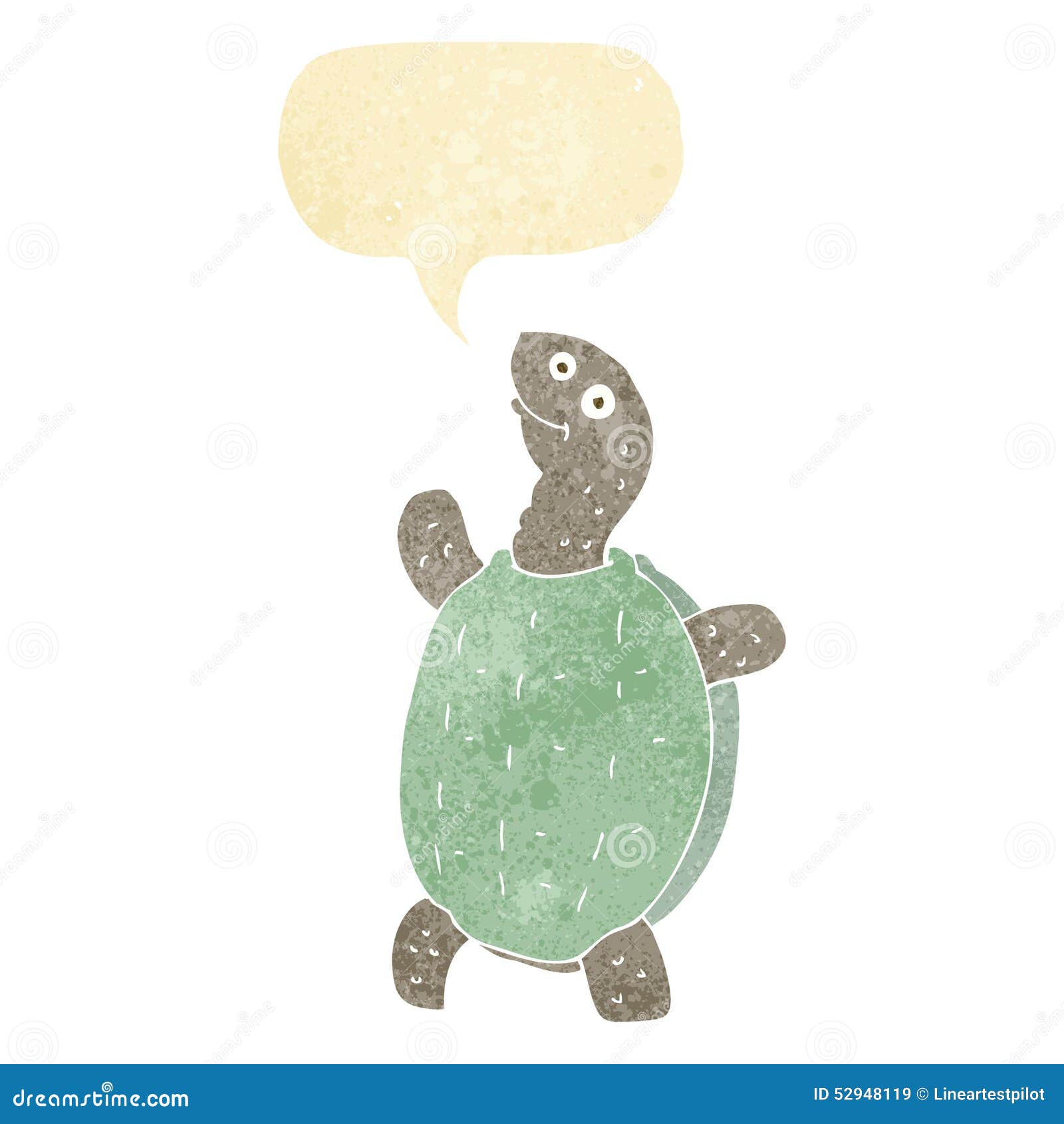 Cartoon Happy Turtle with Speech Bubble Stock Illustration ...