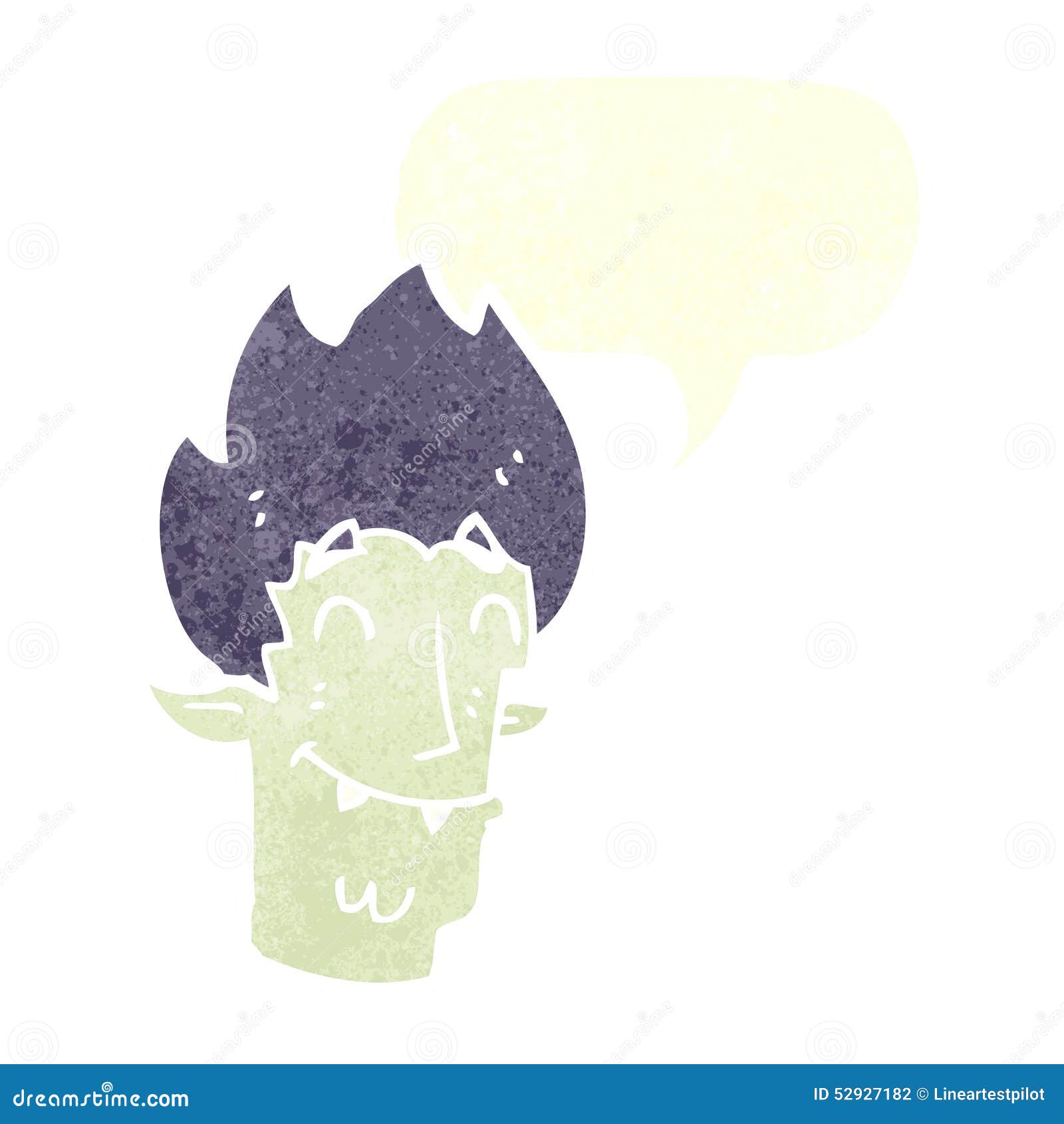 Cartoon Happy Vampire Head with Speech Bubble Stock Illustration ...