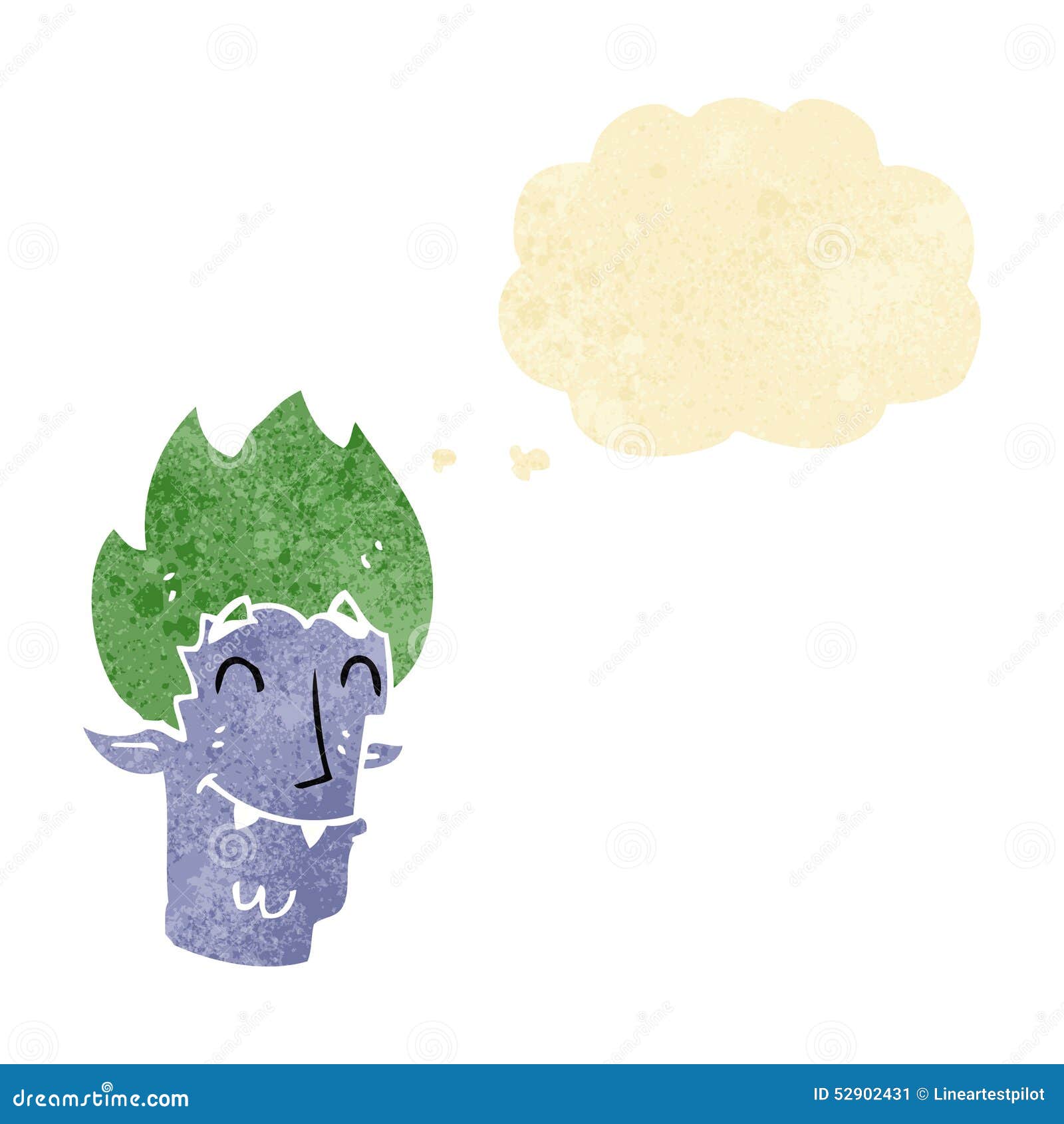 Cartoon Happy Vampire Head with Thought Bubble Stock Illustration ...