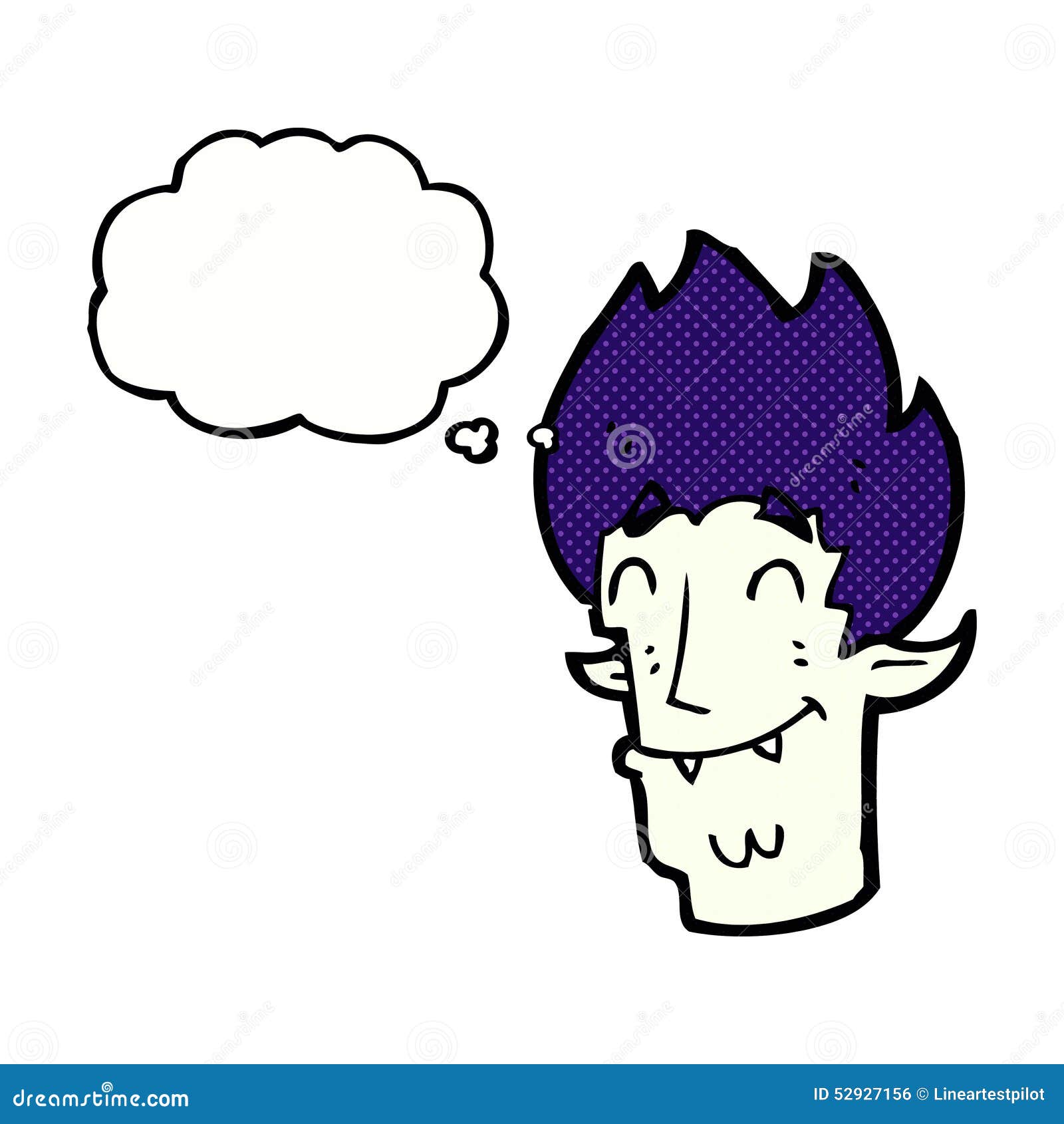 Cartoon Happy Vampire Head with Thought Bubble Stock Illustration ...