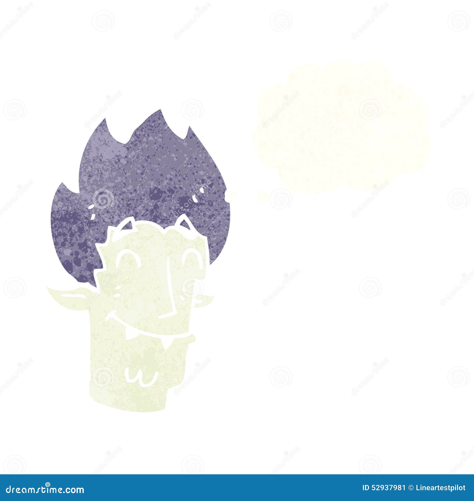 Cartoon Happy Vampire Head with Thought Bubble Stock Illustration ...