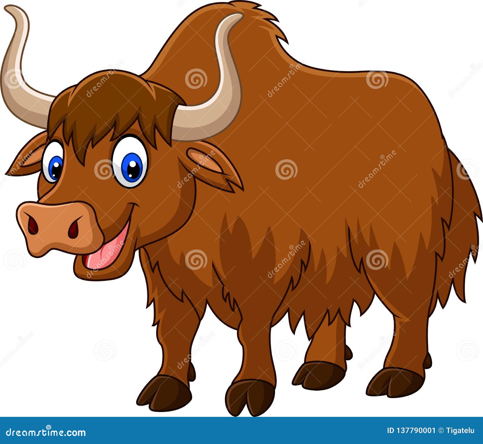 Cartoon happy yak stock vector. Illustration of wolverine - 137790001