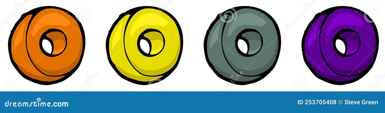 Cartoon Hard Candy Round Discs Stock Vector - Illustration of ...