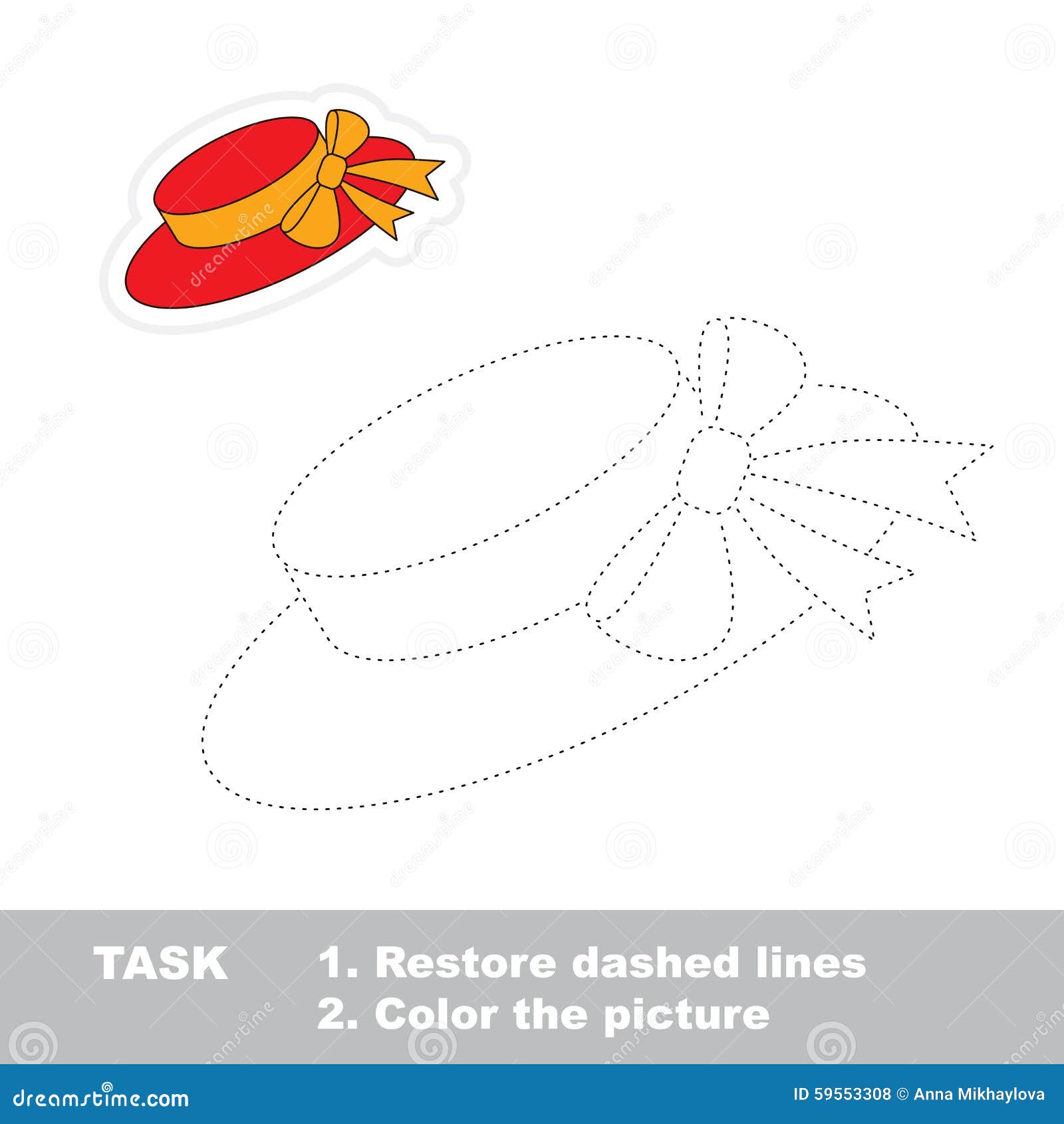 Cartoon hat to be traced stock vector. Illustration of infant - 59553308