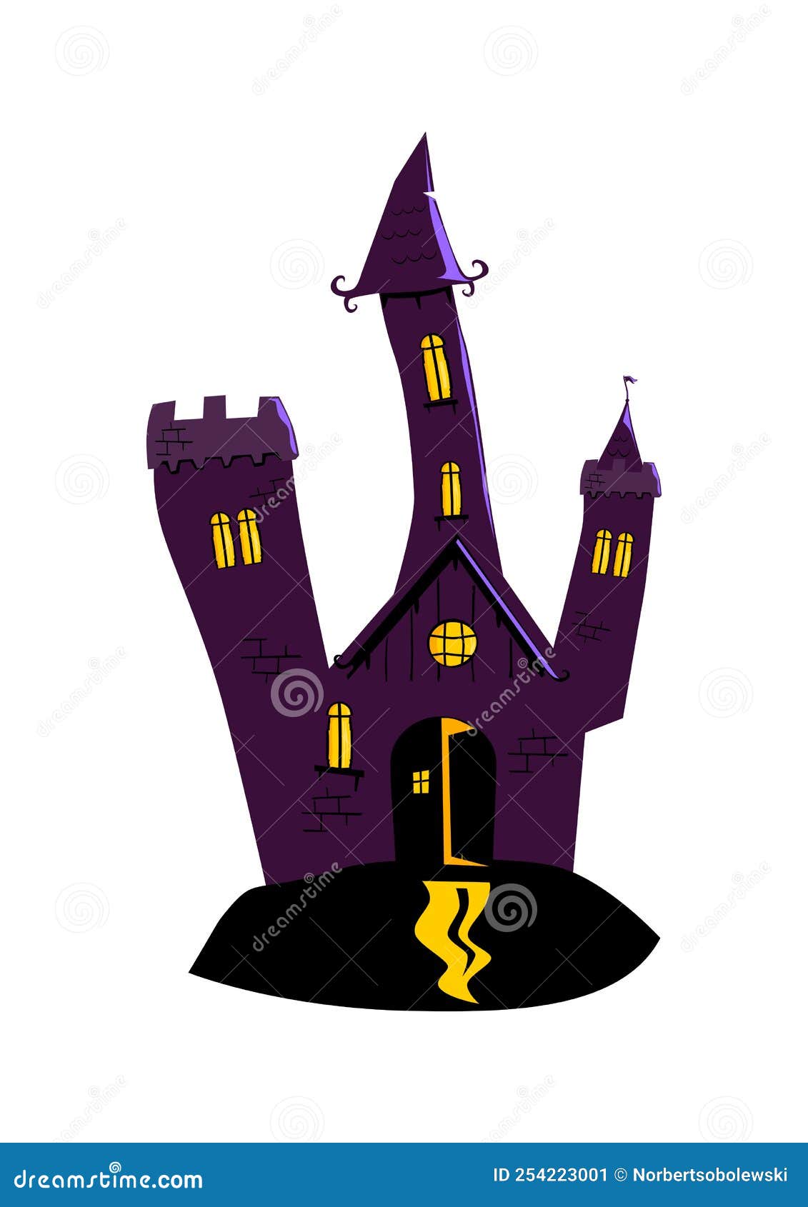 Cartoon Haunted House. Vector Stock Vector - Illustration of gradients ...