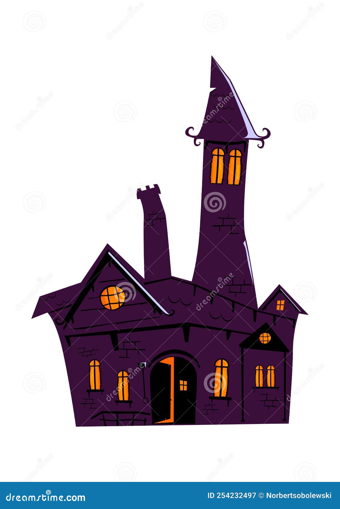 Cartoon Haunted House. Vector Stock Vector - Illustration of vector ...
